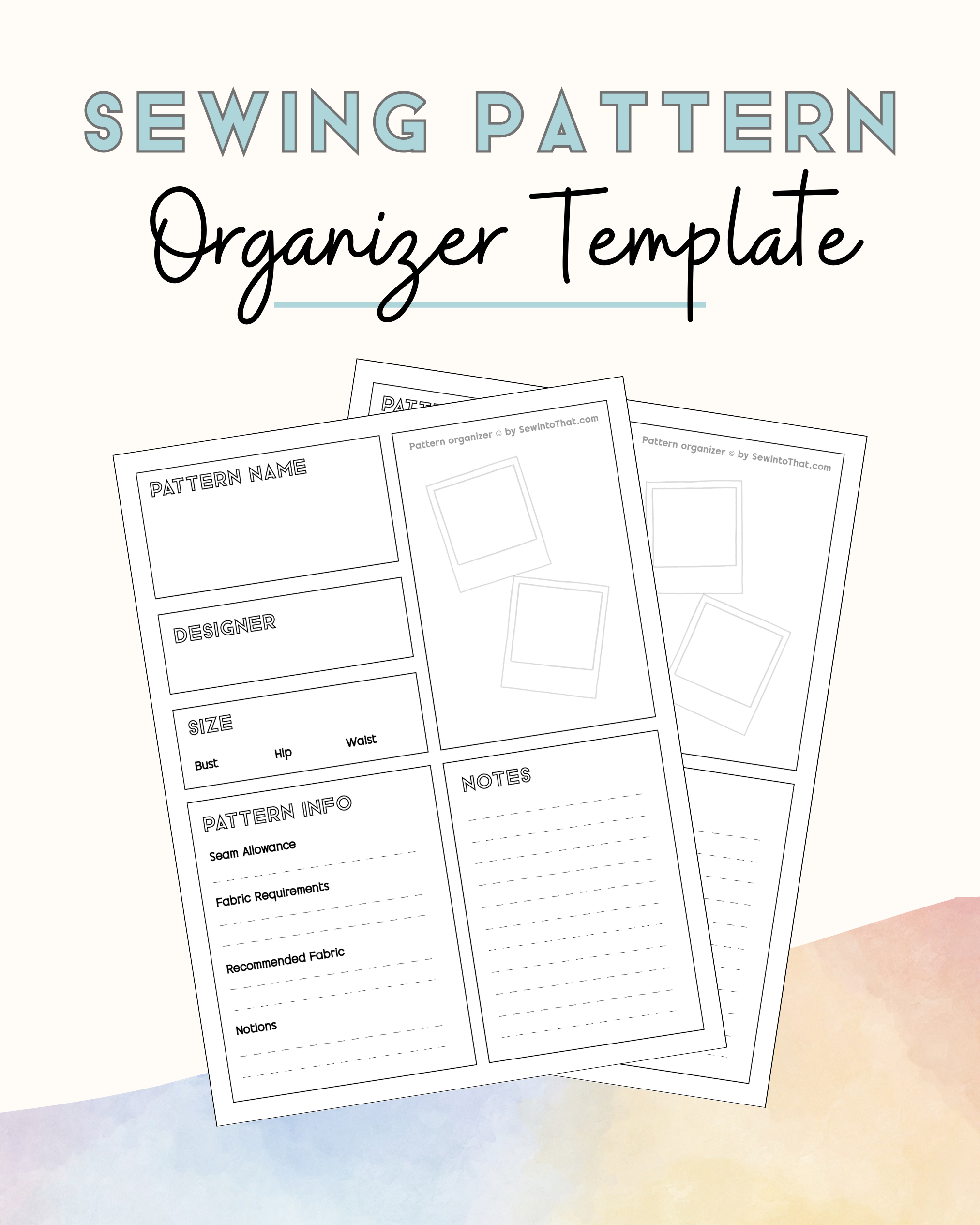 FREE Sewing Pattern Organizer | Sew Into That